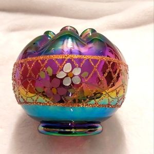 Fenton | Art | Fenton Glass Bowl Plum Purple On Carnival Glass | Poshmark